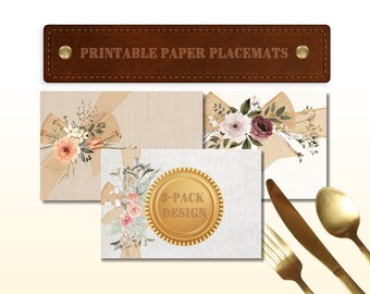 Paper Placemats Template, Wave, Wedding, Bridal, Birthday Party, Table ...