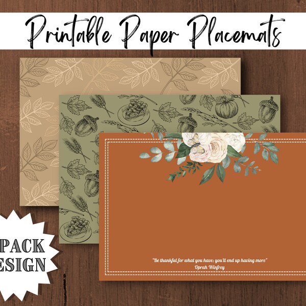 Paper Placemats - Etsy