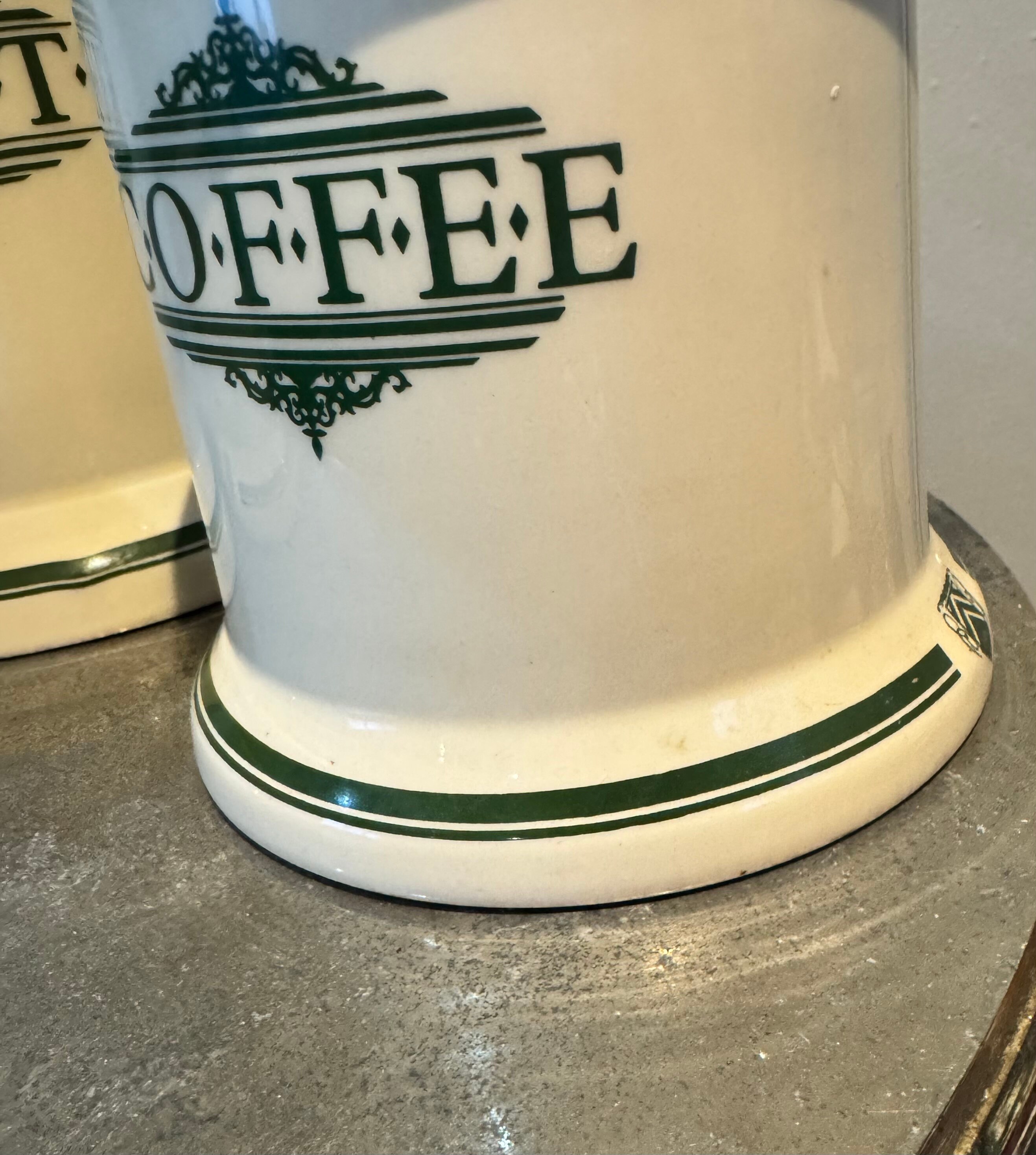 1869 Victorian Pottery Storage Jar Set. Coffee, Tea and Biscuit Jar ...