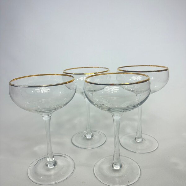 Gold Rimmed Cocktail Glasses - Etsy