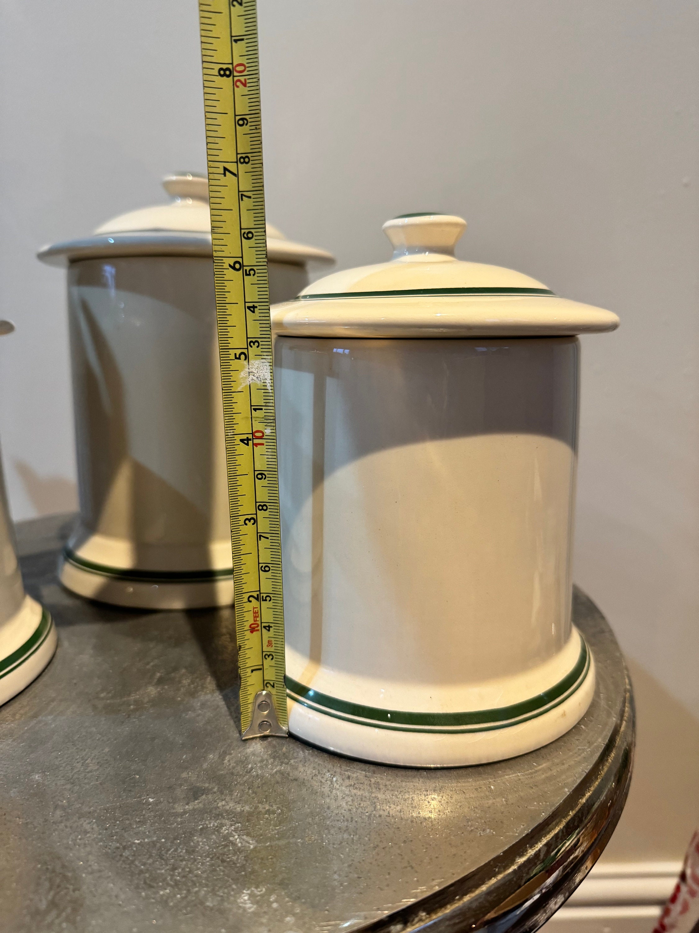 1869 Victorian Pottery Storage Jar Set. Coffee, Tea and Biscuit Jar ...