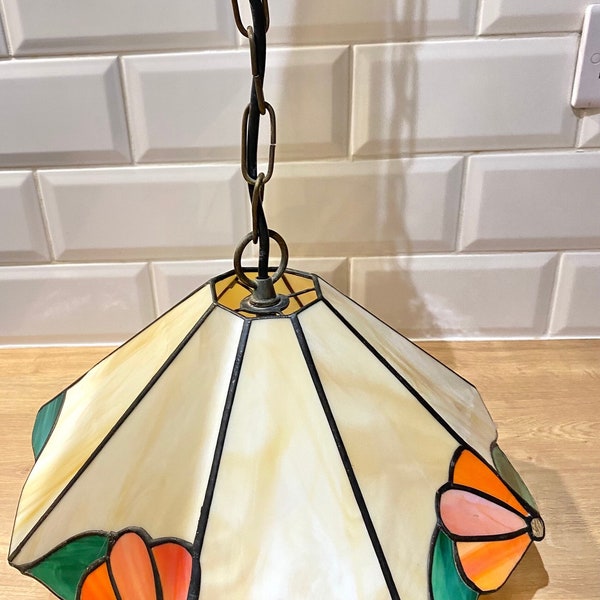 Orange Glass Retro Pendant Light - Etsy UK