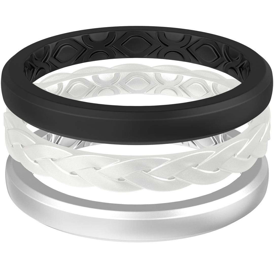 Thunderfit Stackable Silicone Ring Enhancers for Women, Breathable ...