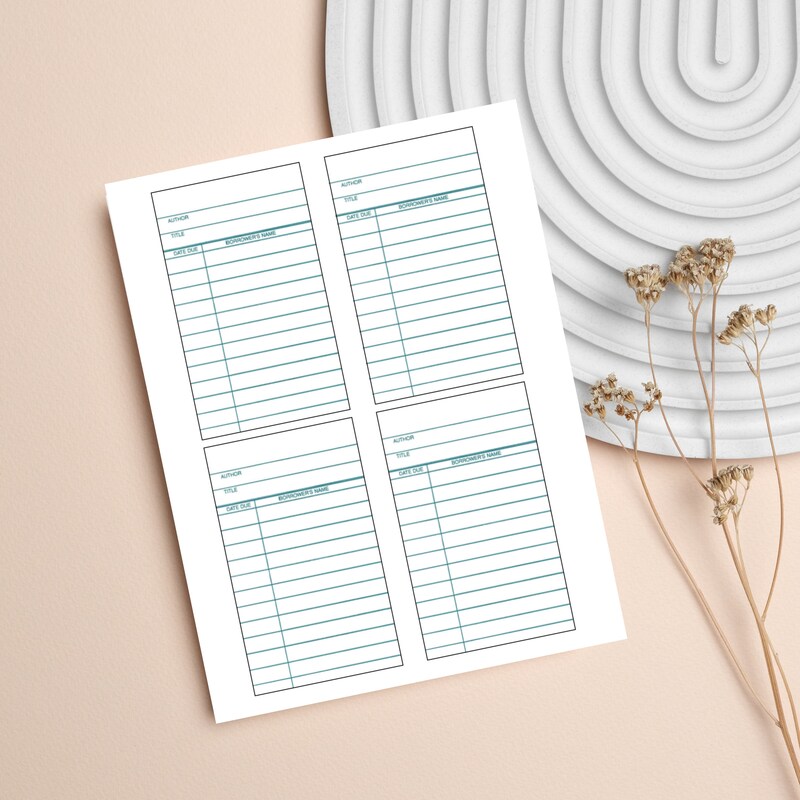 Blank Library Cards - Etsy