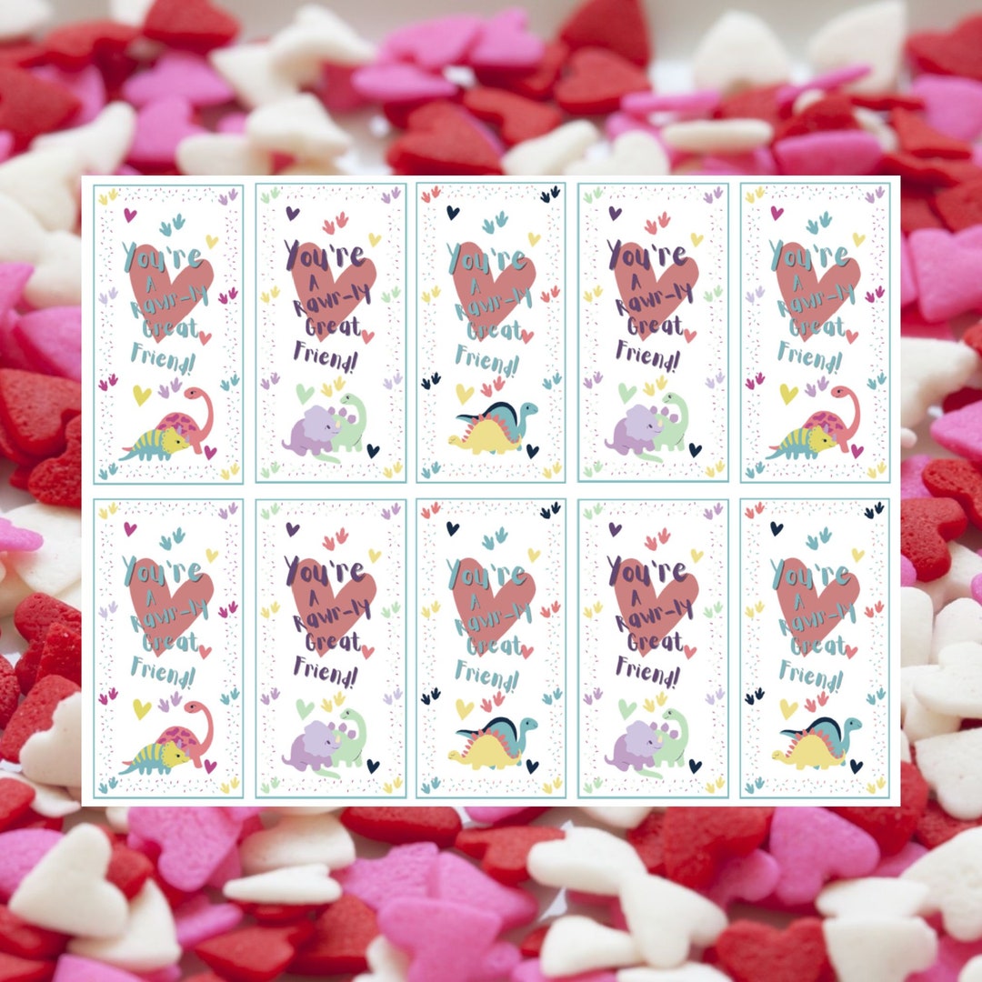 Tarjetas de San Valentín Imprimibles-Dinos - Etsy México