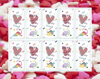 Printable Dinosaur Valentine's Cards, Instant Download, Digital File - Etsy