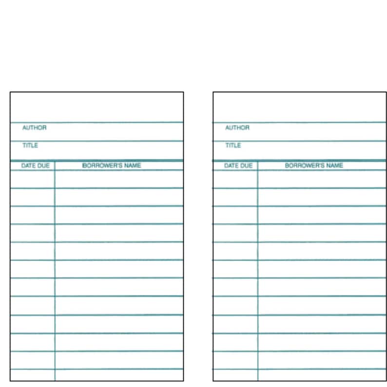 Printable Library Cards - Etsy