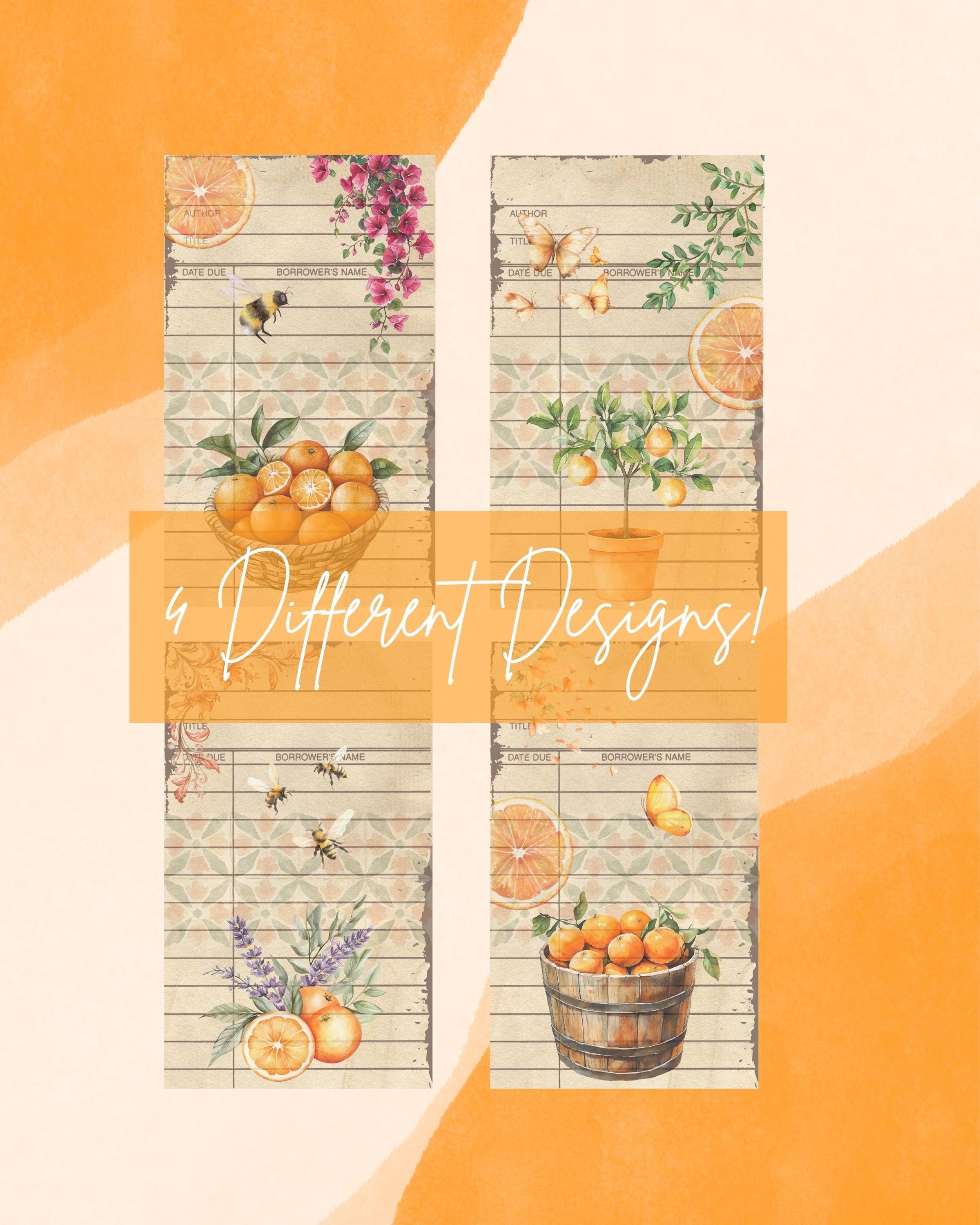 Orange Library Cards - Etsy