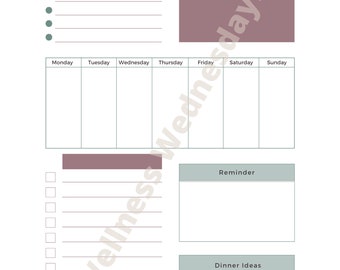 Printable Weekly Calendar and Planner - Etsy