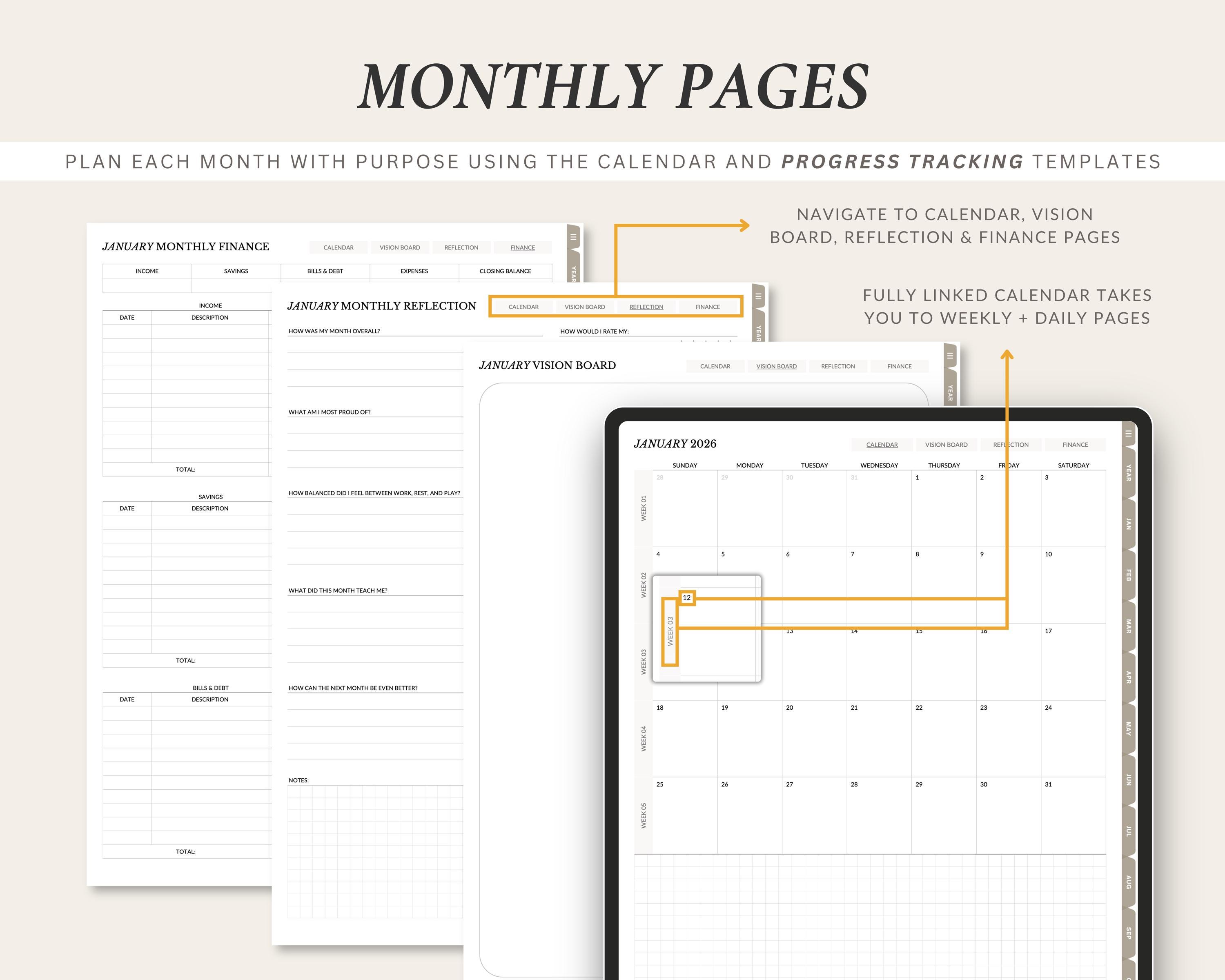 Simple Digital Planner | Minimalist iPad Planner | Goodnotes Planner ...