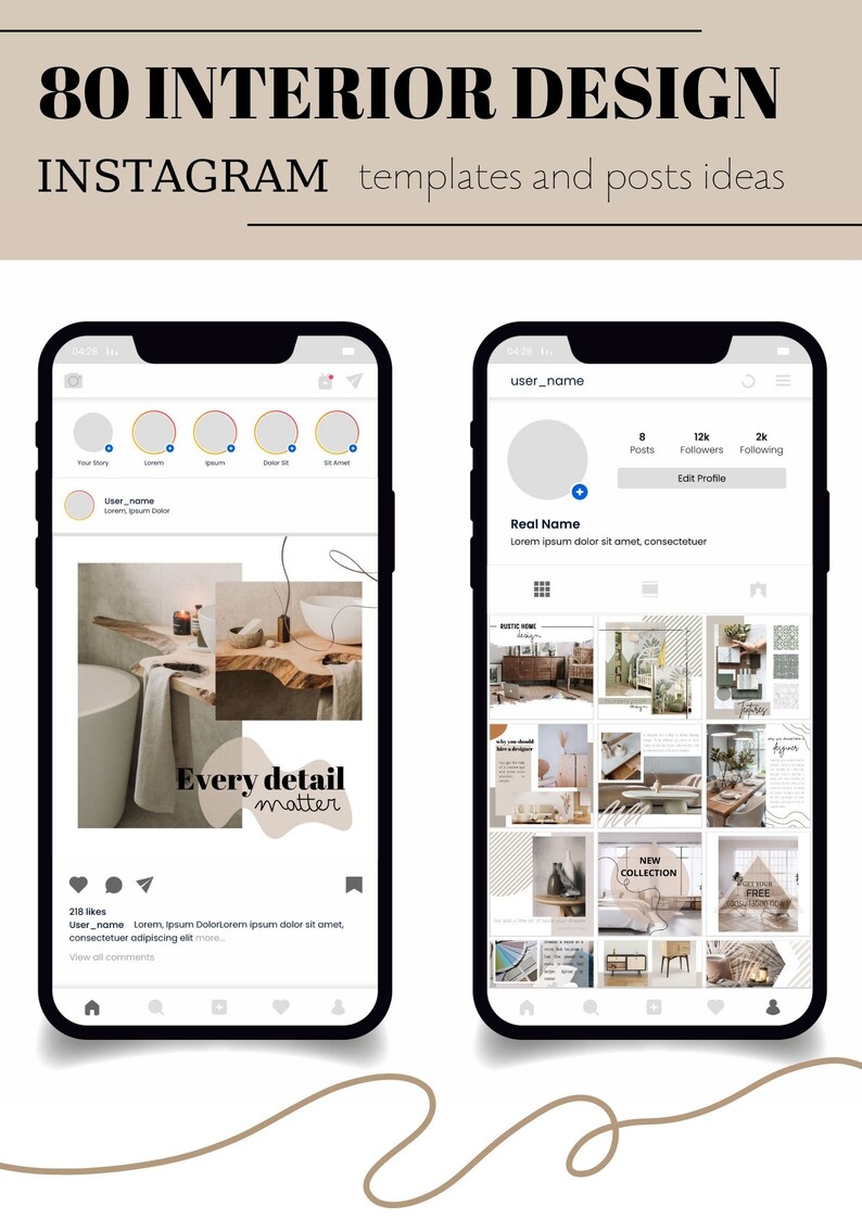 INTERIOR DESIGN for Instagram/ Instagram Post Template, Canva Instagram ...