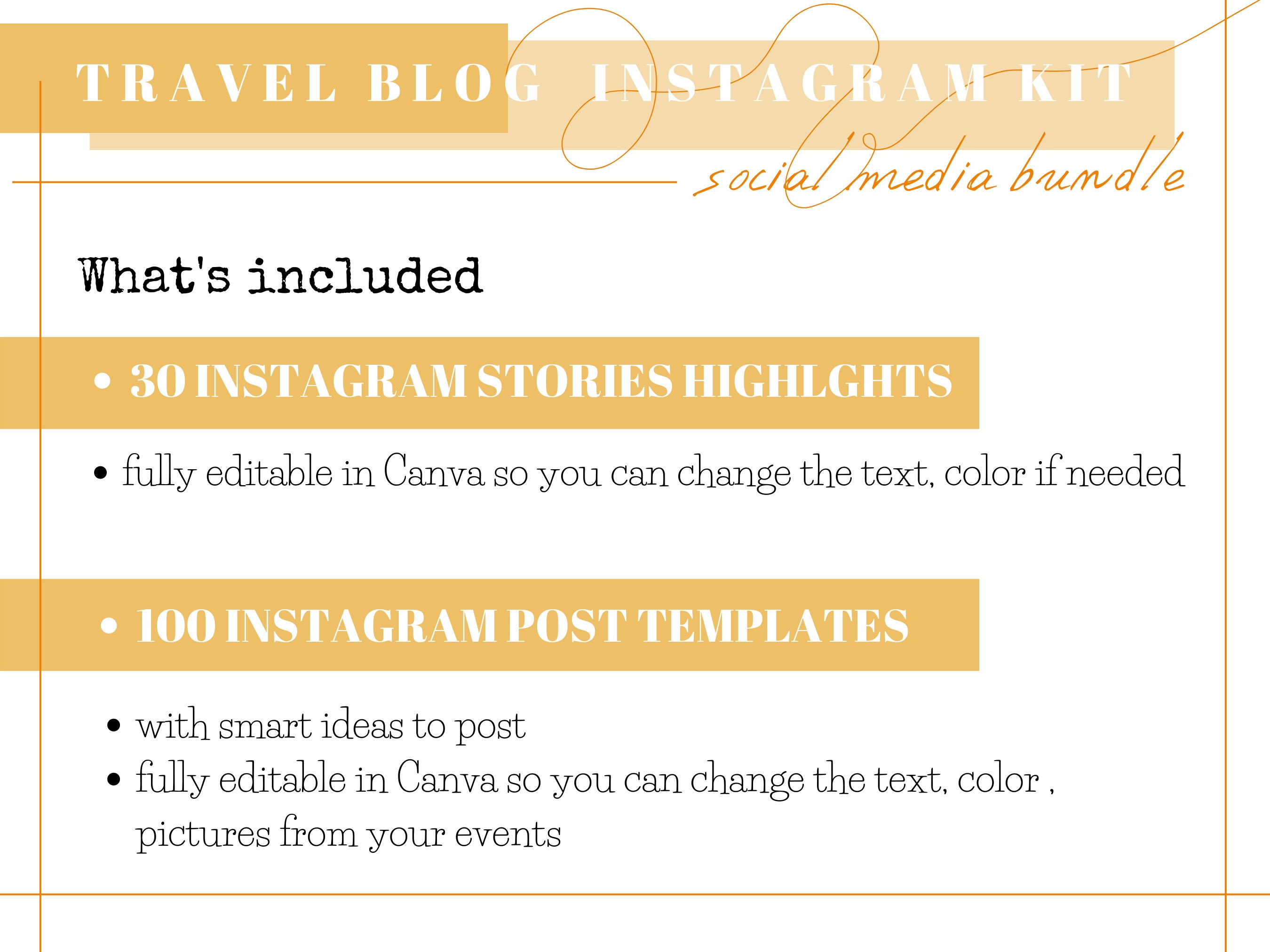 TRAVEL POSTS for Instagram Kit/fully Editable Canva Templates/ Ideas to ...