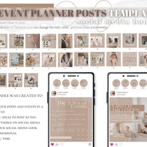 200 EVENT PLANNER Templates for Instagram / Fully Editable in Canva ...