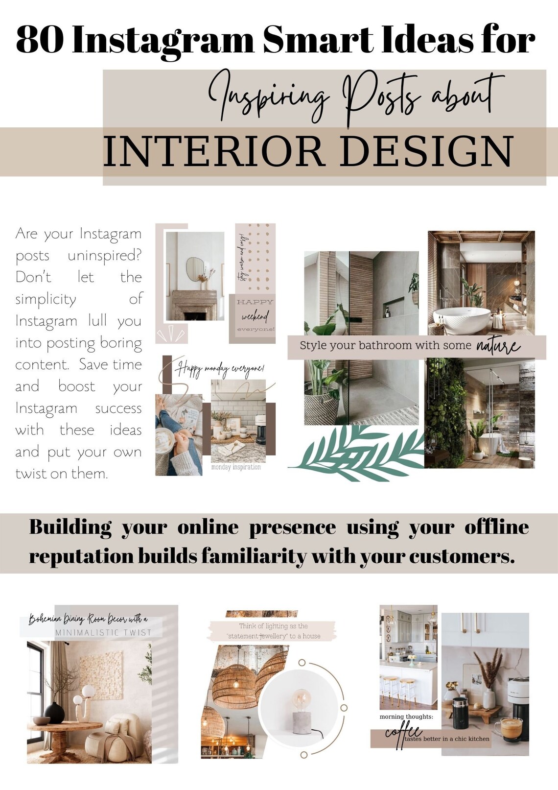 INTERIOR DESIGN for Instagram/ Instagram Post Template Canva - Etsy