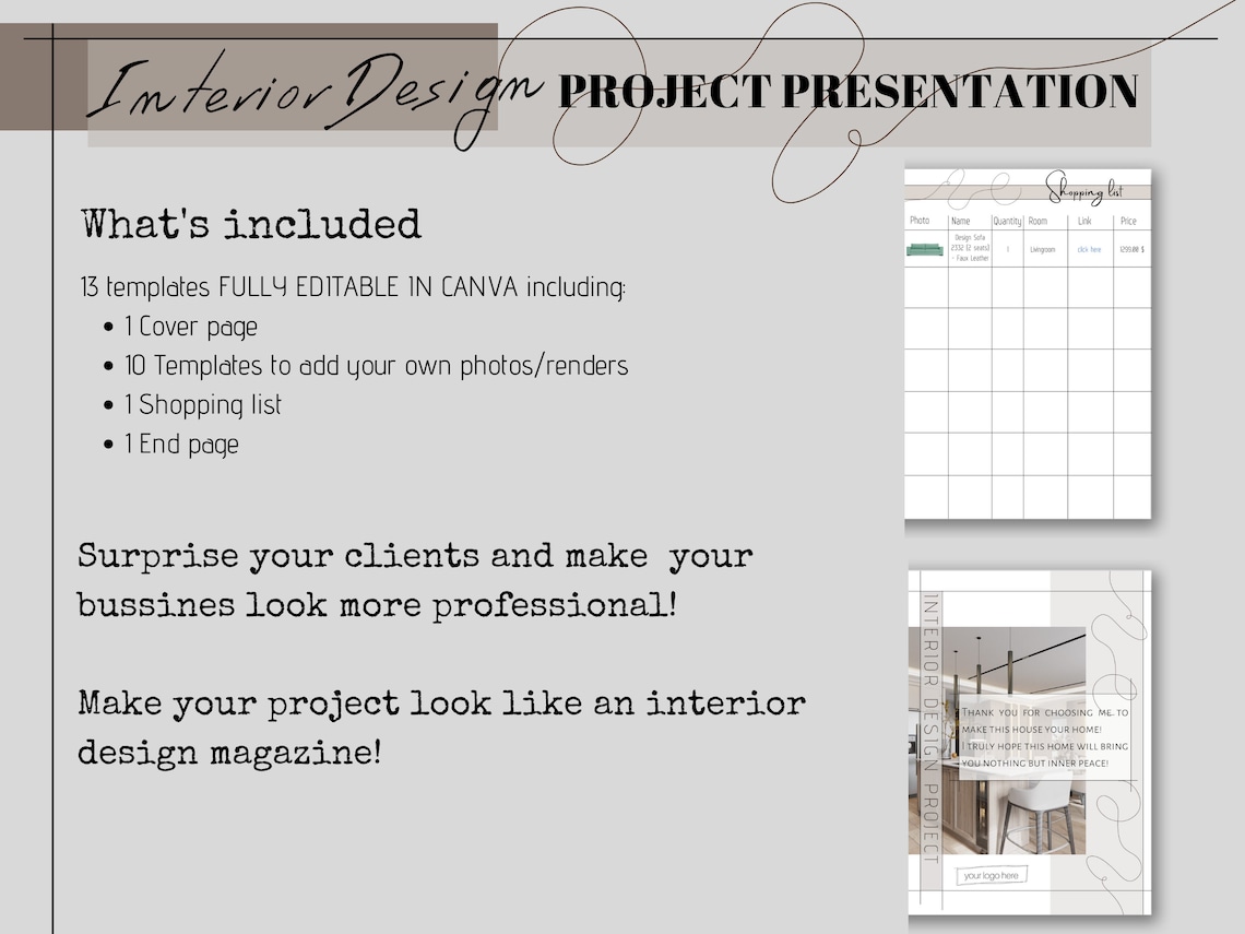 Interior Design Project Presentation Templates: Canva Moodboard ...