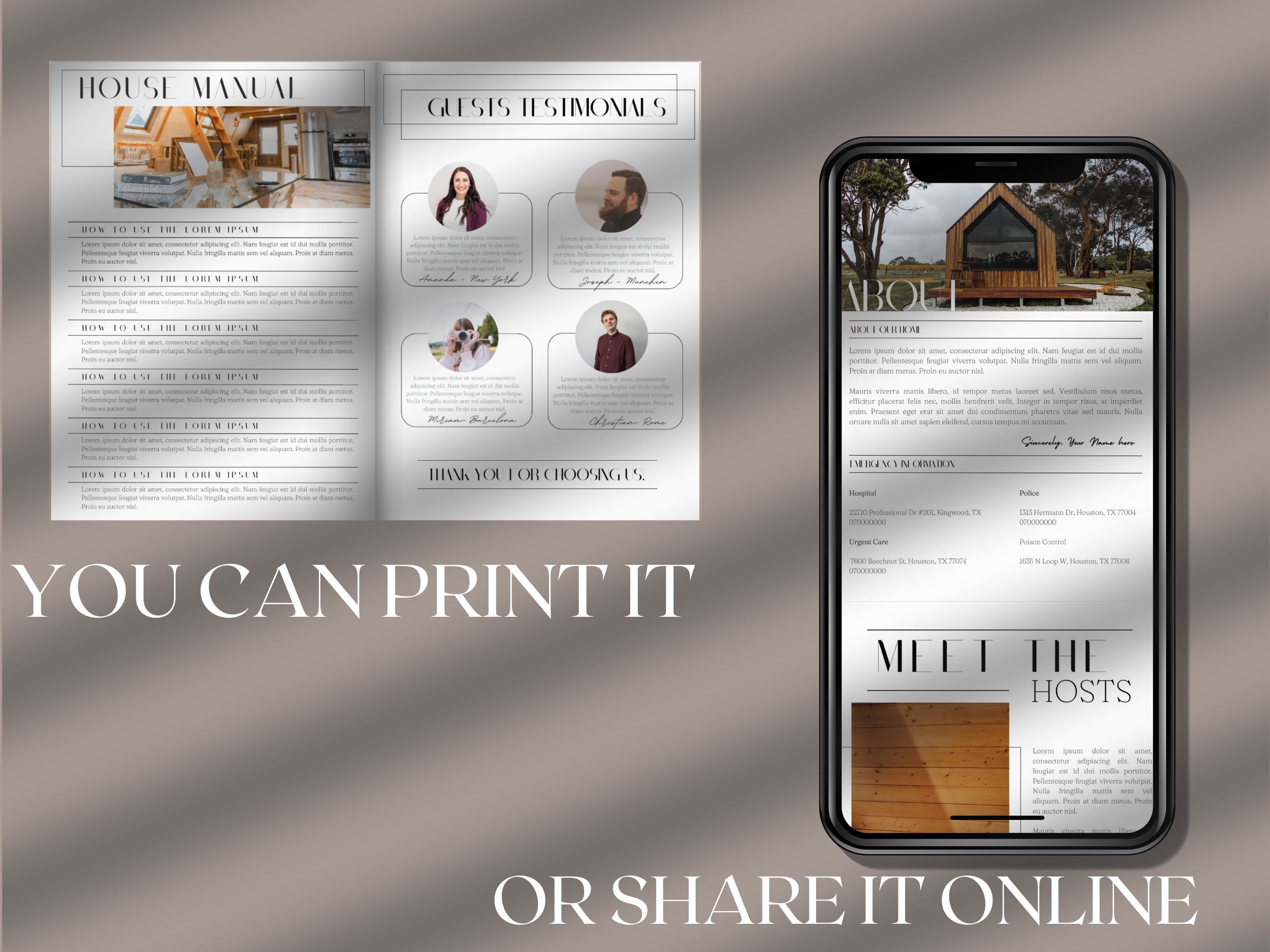 Airbnb Welcome Book Template Entire Home, Fully Editable Canva ...