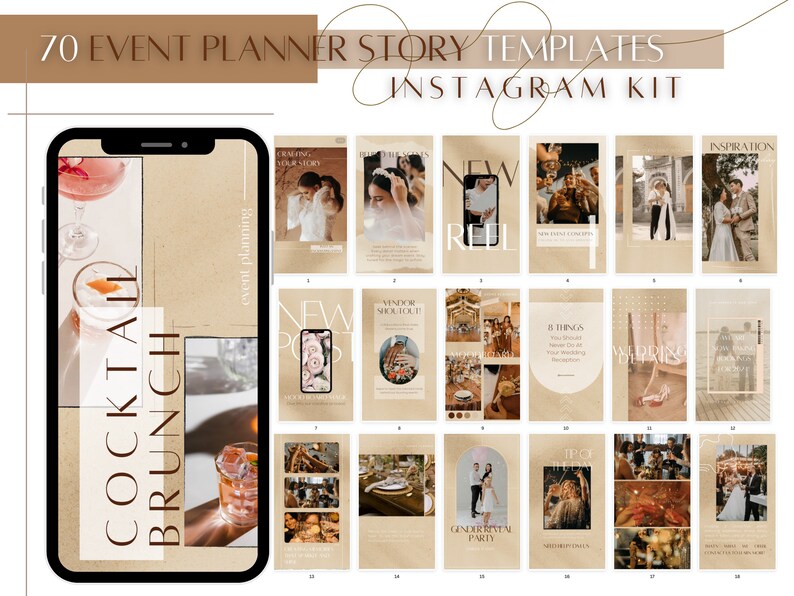 EVENT PLANNER Templates for Instagram / 200 Fully Editable in Canva ...