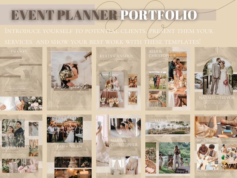 Printable EVENT PLANNER Portfolio Templates/ About the Planner/ Wedding ...