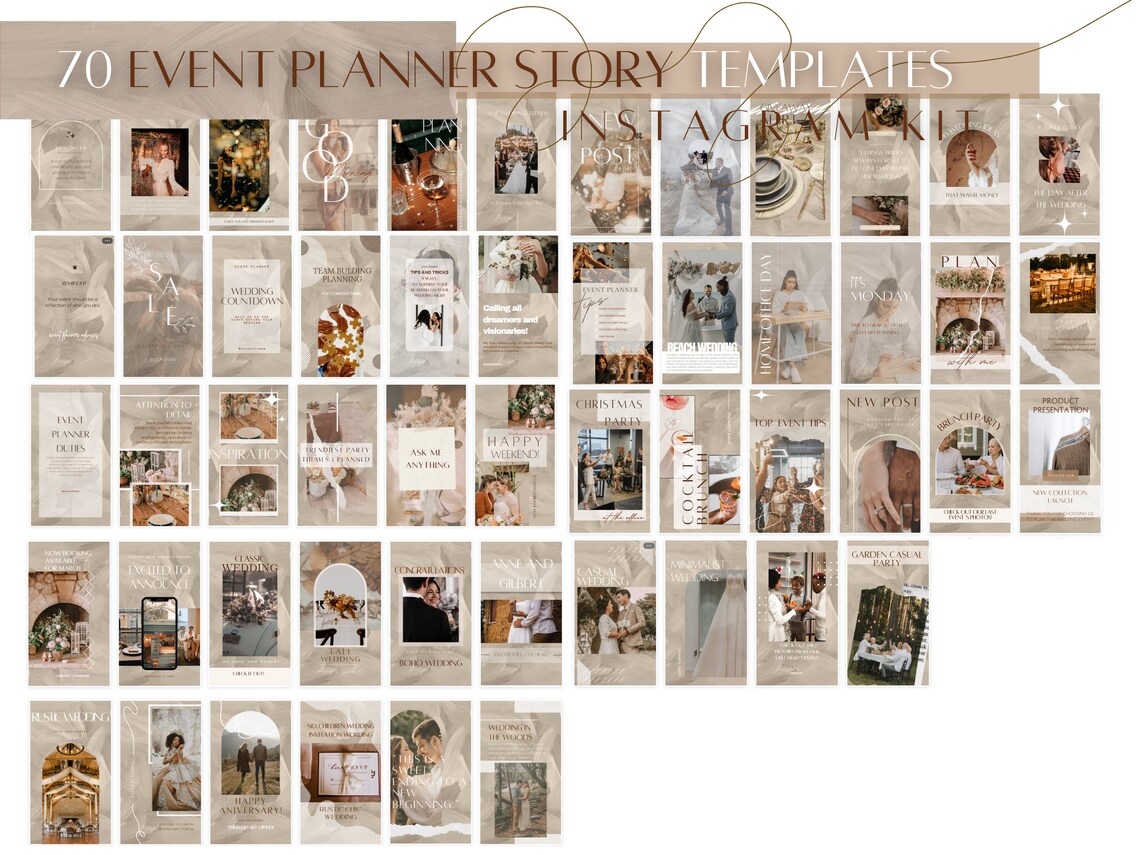EVENT PLANNER Templates for Instagram / 200 Fully Editable in Canva ...