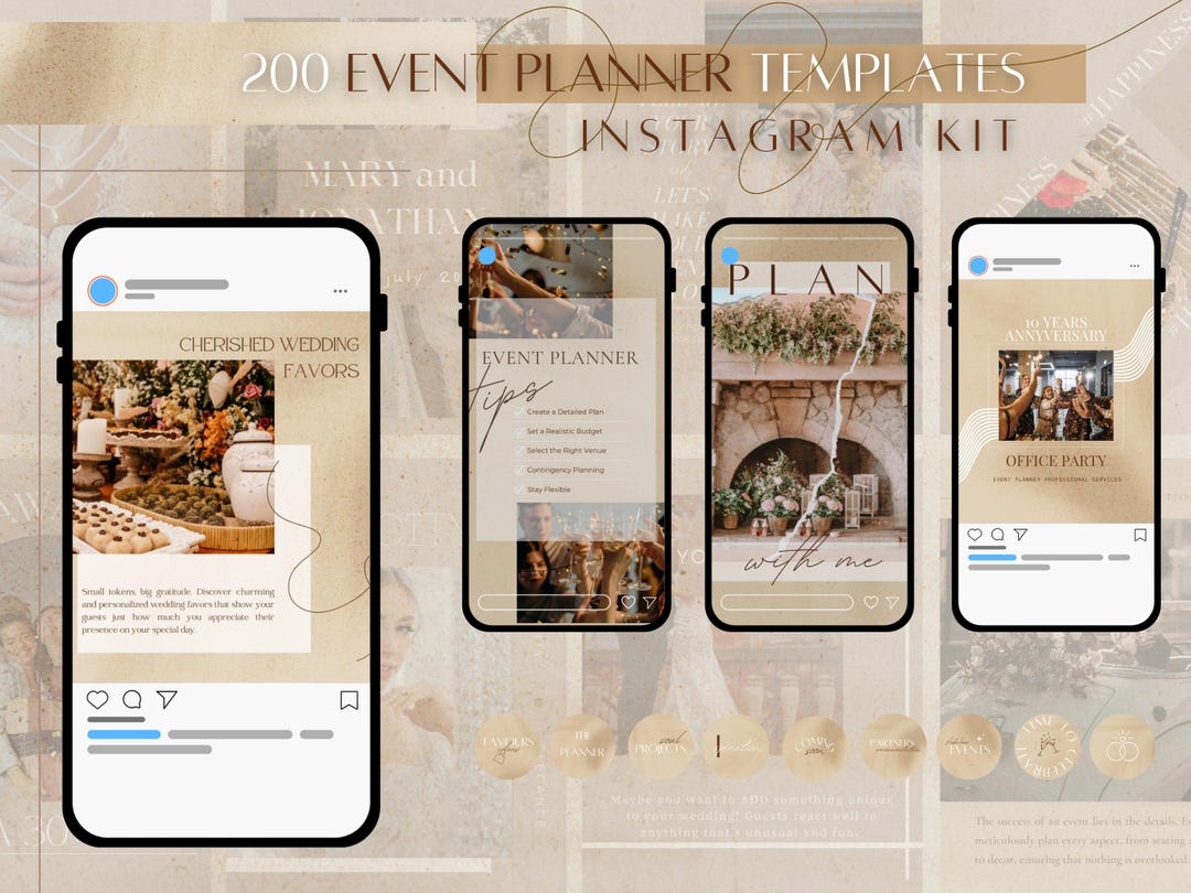 Event Planner Instagram Templates: Wedding & Social Media (canva ...