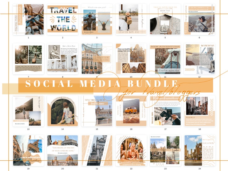 TRAVEL POSTS for Instagram Kit/fully Editable Canva Templates/ Ideas to ...