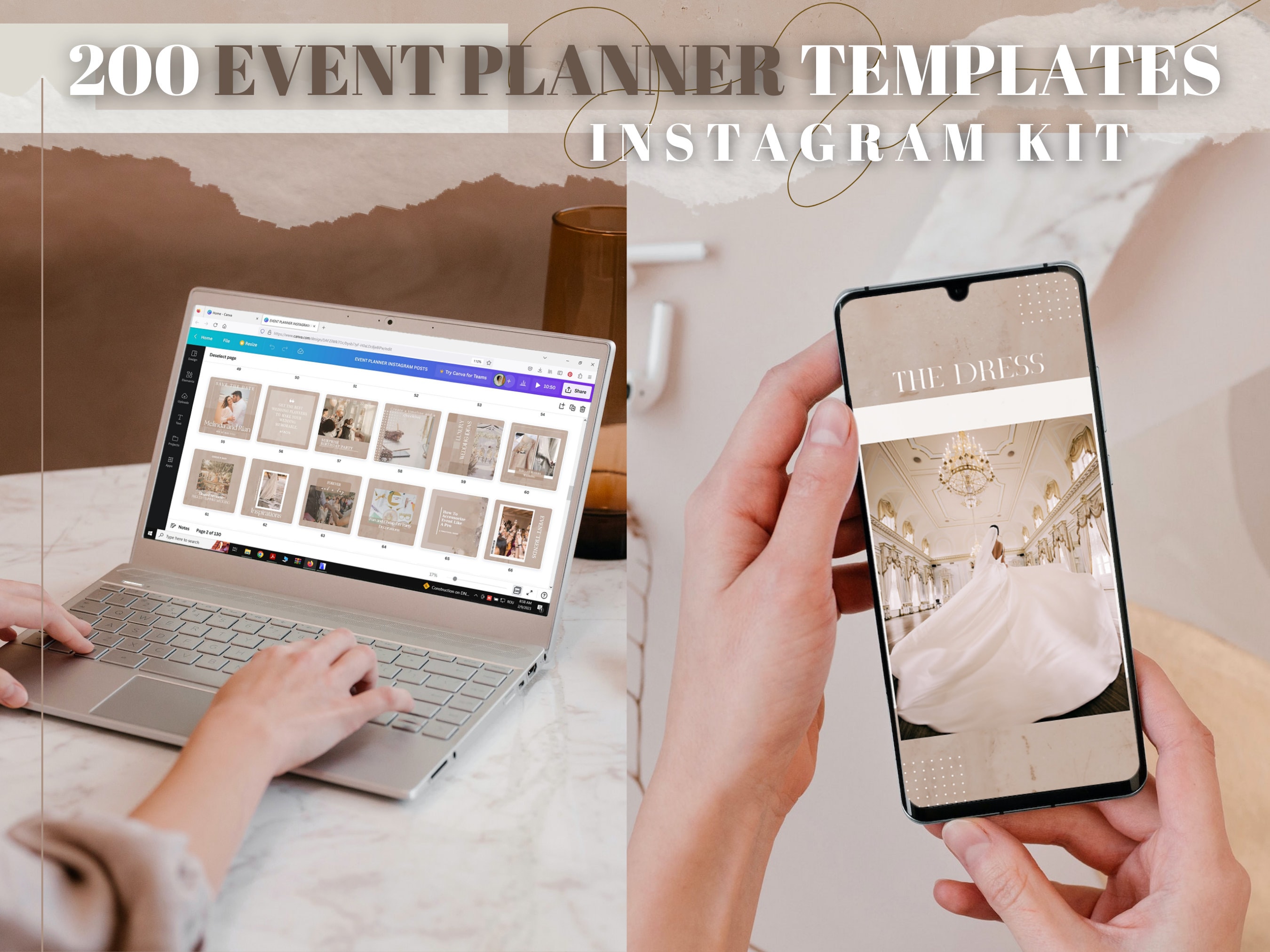 200 EVENT PLANNER Templates for Instagram / Fully Editable in Canva ...