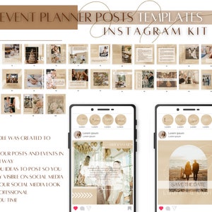 EVENT PLANNER Templates for Instagram / 200 Fully Editable in Canva ...