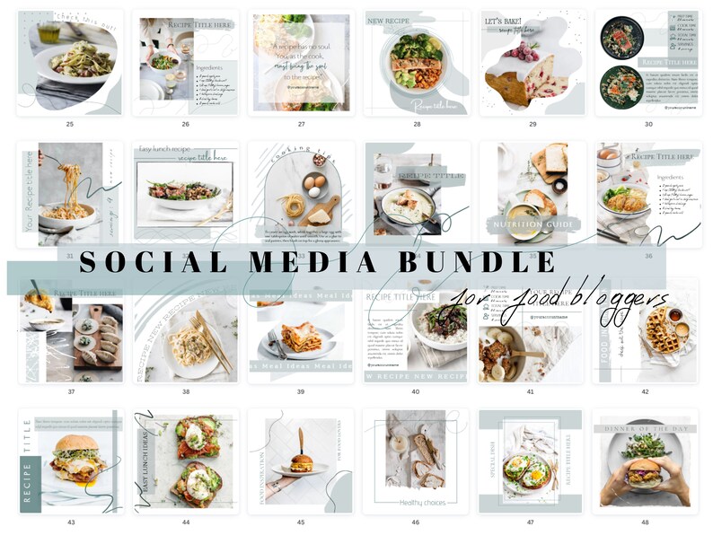 FOOD Blog INSTAGRAM Templates / Story Highlights / Fully Editable ...