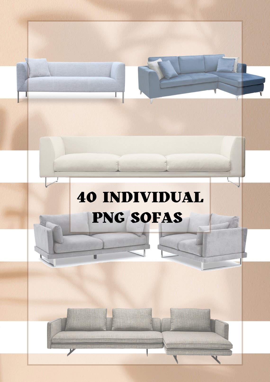 40 SOFAS Individual PNG / Photoshop Transparent PNG/ Interior Design ...