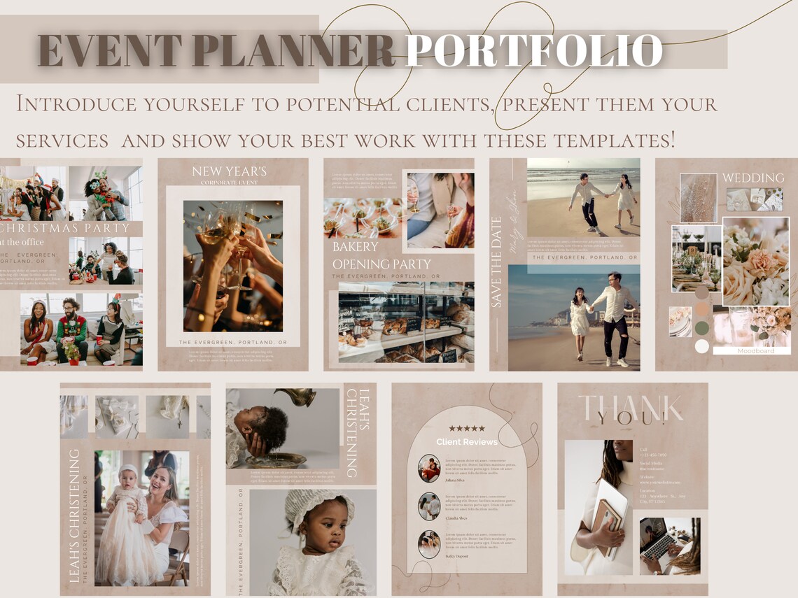 Printable EVENT PLANNER Portfolio Templates/ About the Planner/ Wedding ...