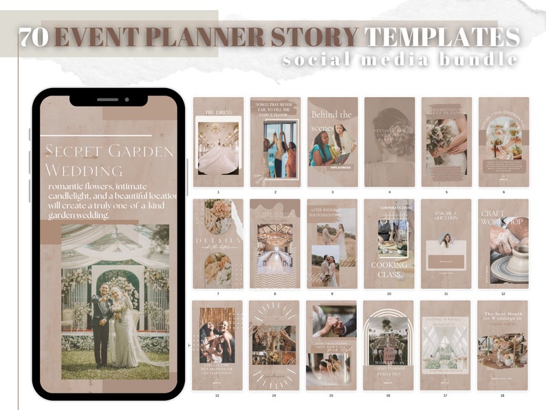200 EVENT PLANNER Templates for Instagram / Fully Editable in - Etsy