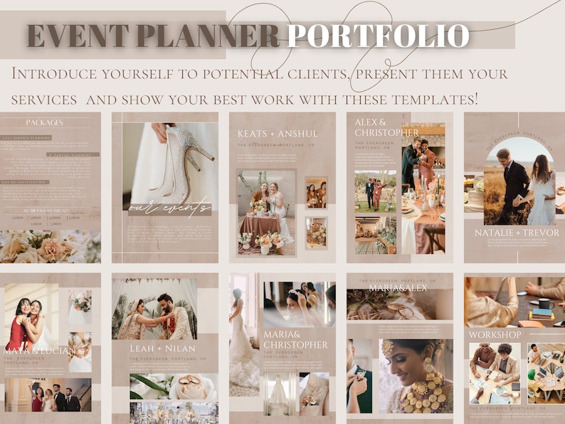 Printable EVENT PLANNER Portfolio Templates/ About the Planner/ Wedding ...