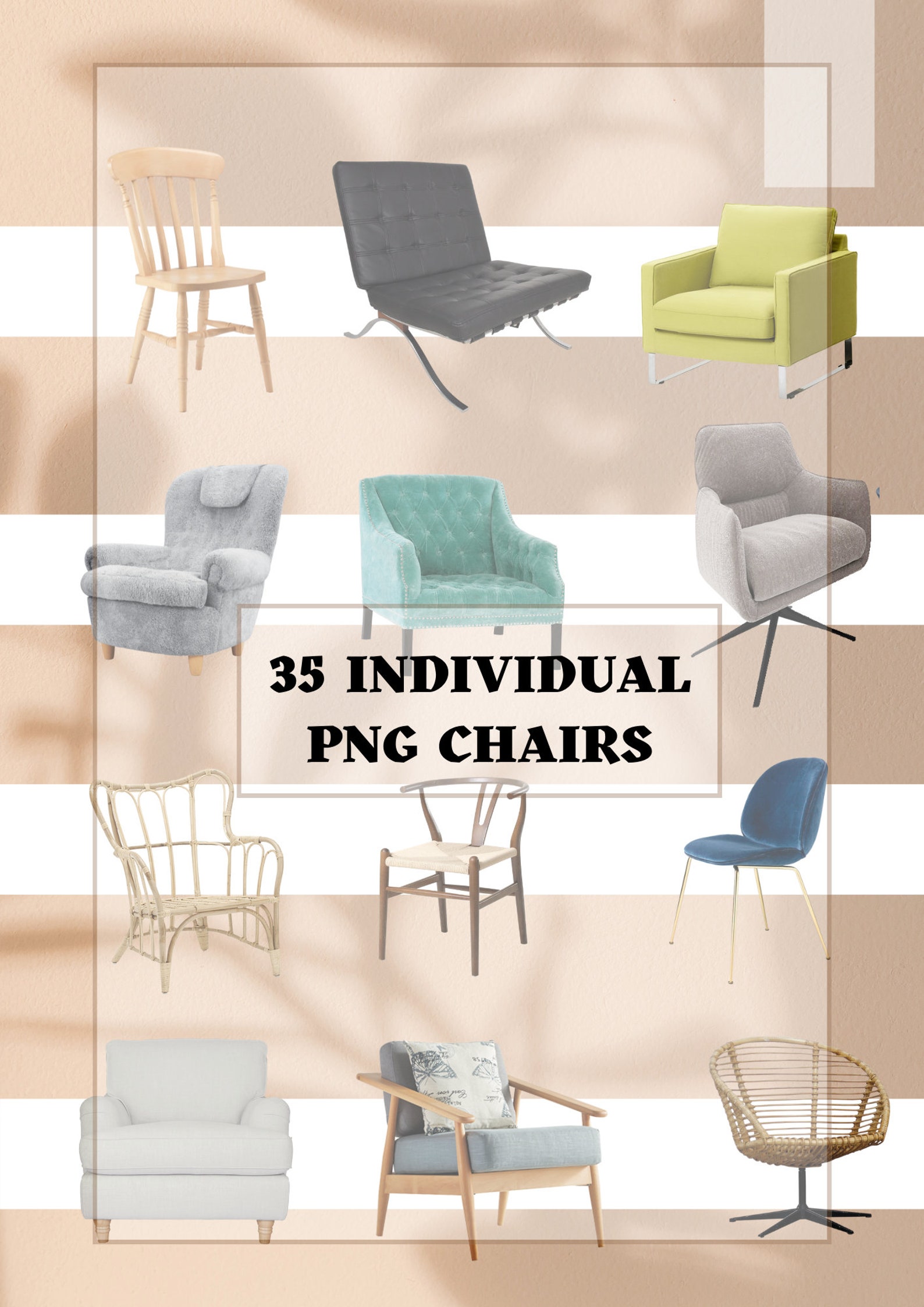 35 CHAIR Individual PNG / Photoshop Transparent PNG/ Interior Design ...