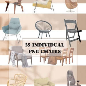 35 CHAIR Individual PNG / Photoshop Transparent PNG/ Interior Design Armchairs/ Moodboard Chairs ...