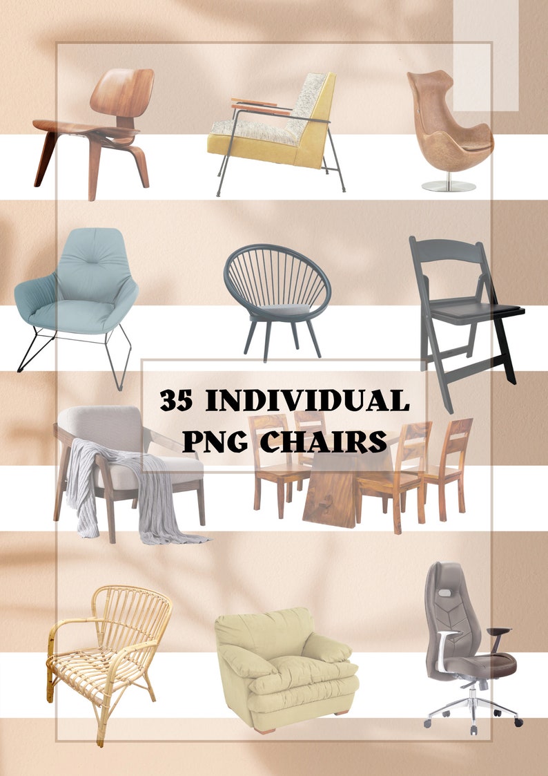 35 CHAIR Individual PNG / Photoshop Transparent PNG/ Interior Design Armchairs/ Moodboard Chairs ...