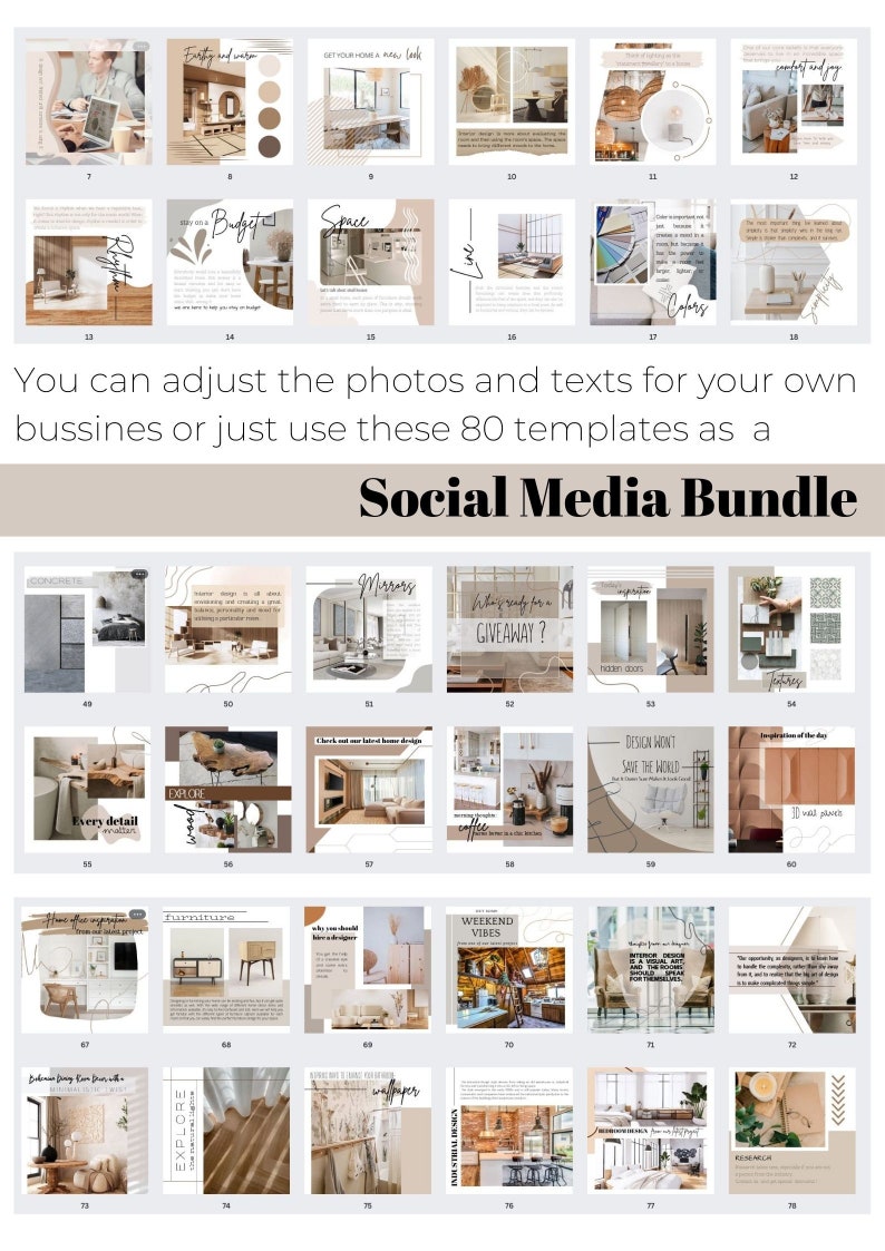 INTERIOR DESIGN for Instagram/ Instagram Post Template, Canva Instagram ...