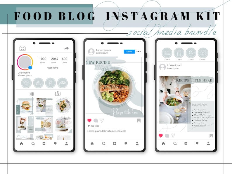 FOOD Blog INSTAGRAM Templates / Story Highlights / Fully Editable ...