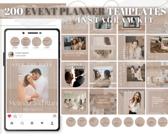EVENT PLANNER Templates for Instagram / 200 Fully Editable in Canva ...
