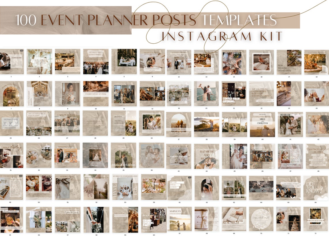EVENT PLANNER Templates for Instagram / 200 Fully Editable in Canva ...