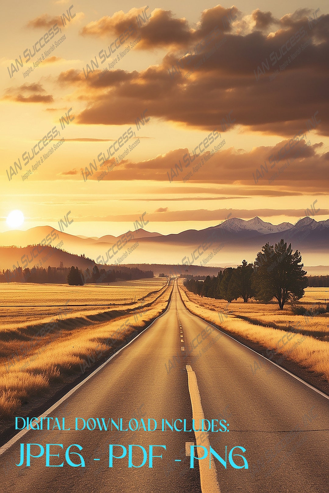 Long Empty Highway 5 Design (jpeg, Pdf & Png) Digital Download - Etsy