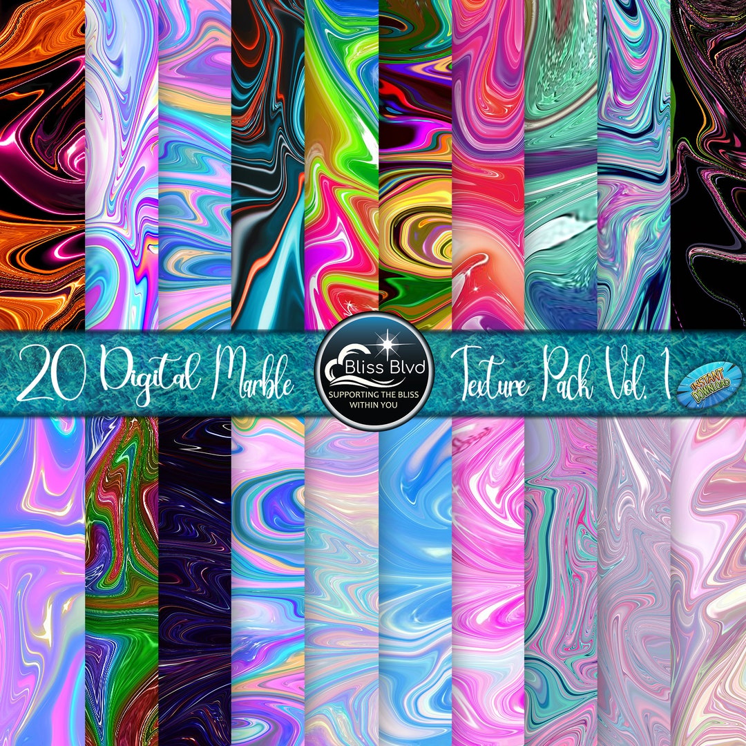 20 Digital Marble Texture Pack - Vol 1, Digital Download, High ...