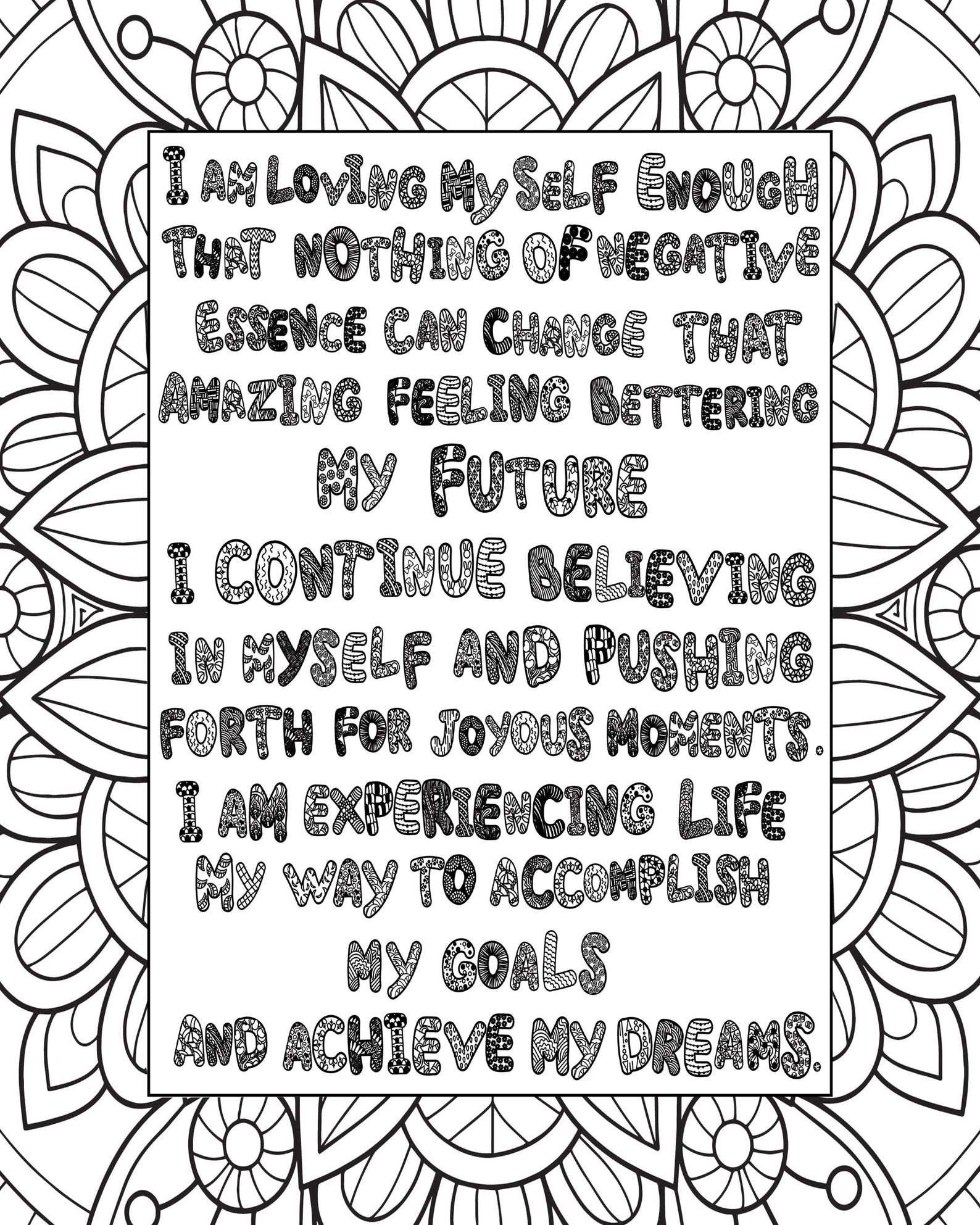 Colorful Empowering Statements: Release Your Positivity! Coloring Book ...