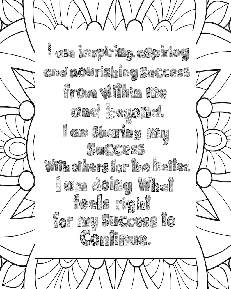 Colorful Empowering Statements: Release Your Positivity! Coloring Book ...