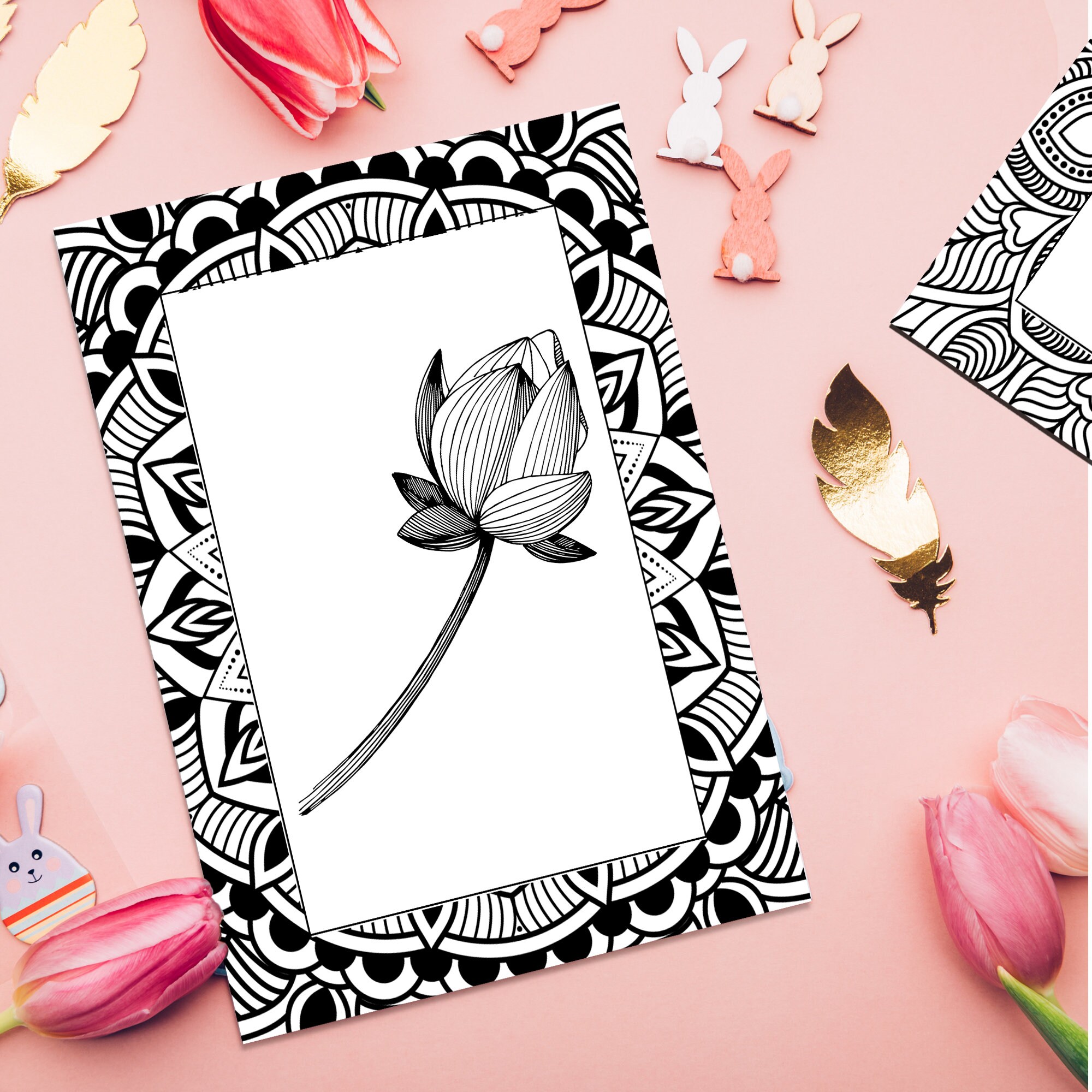 50 Flower & Mandala Coloring Page Bundle - Etsy