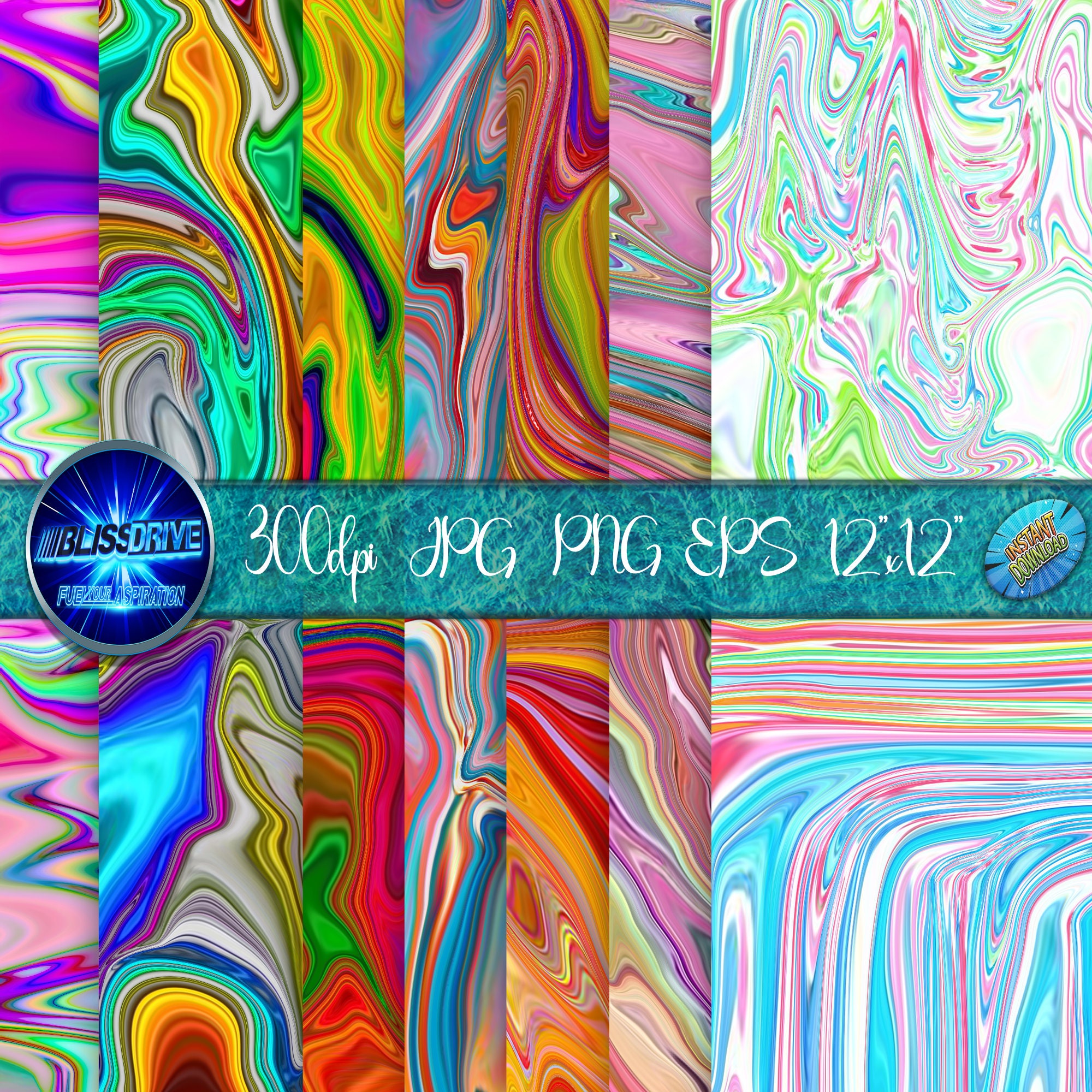 20 Psychedelic Marble Texture Pack Vol 2 Instant Download - Etsy