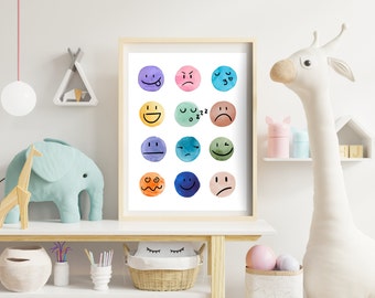 Emotion Faces Poster - Etsy