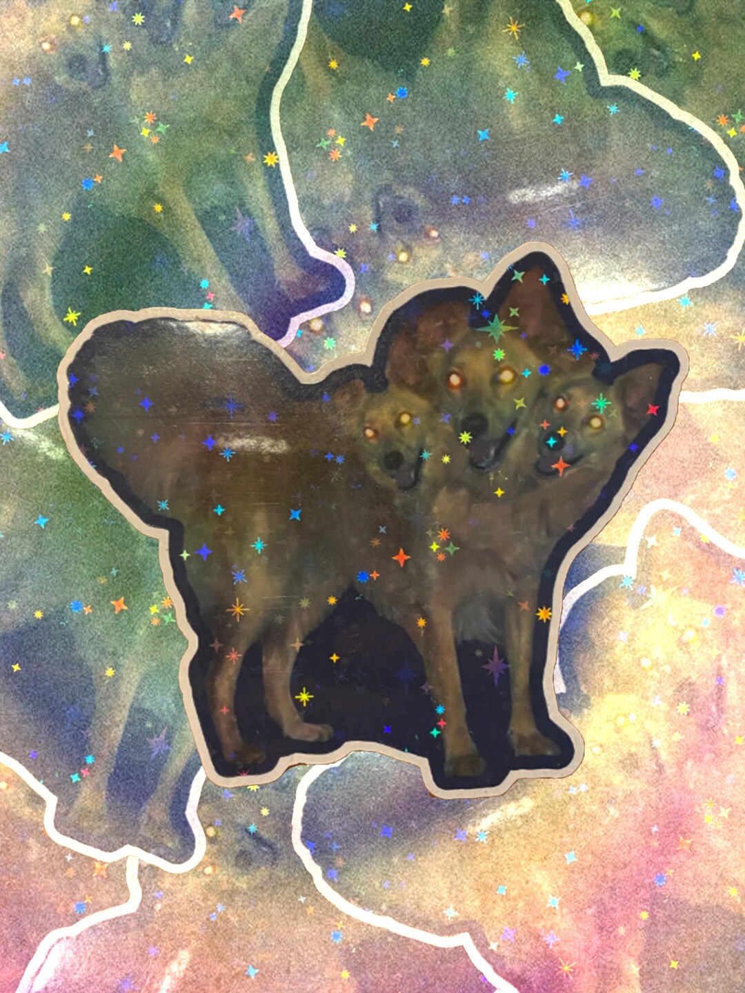 Celestial Cerberus Sparkle Holographic Sticker - Starflesh Core - 3.0 ...