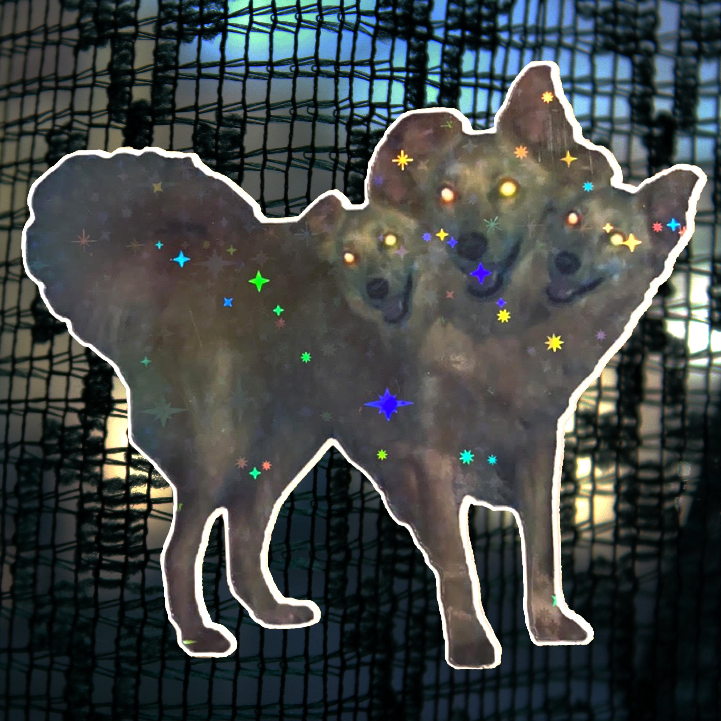 Celestial Cerberus Sparkle Holographic Sticker Starflesh Core 3.5 Inch ...