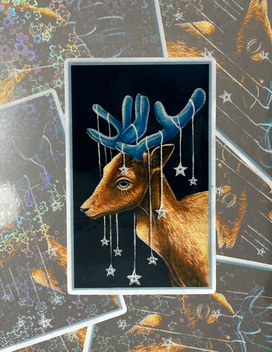 Star Deer 3 Inch Rectangle Gloss Sticker - Etsy