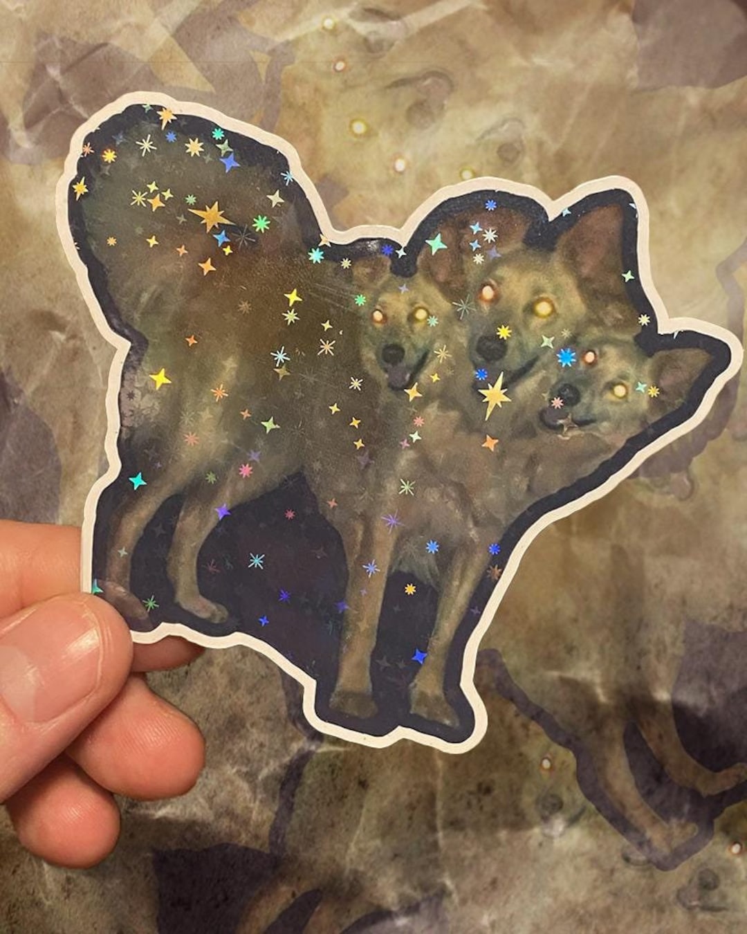 Celestial Cerberus Sparkle Holographic Sticker - Starflesh Core - 3.5 ...